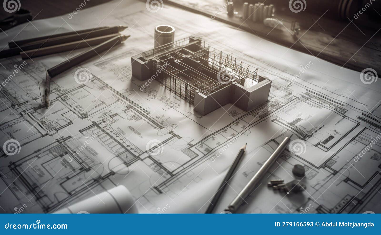 Blueprint Plan of a House Being Built, Featuring Precise Measurements ...