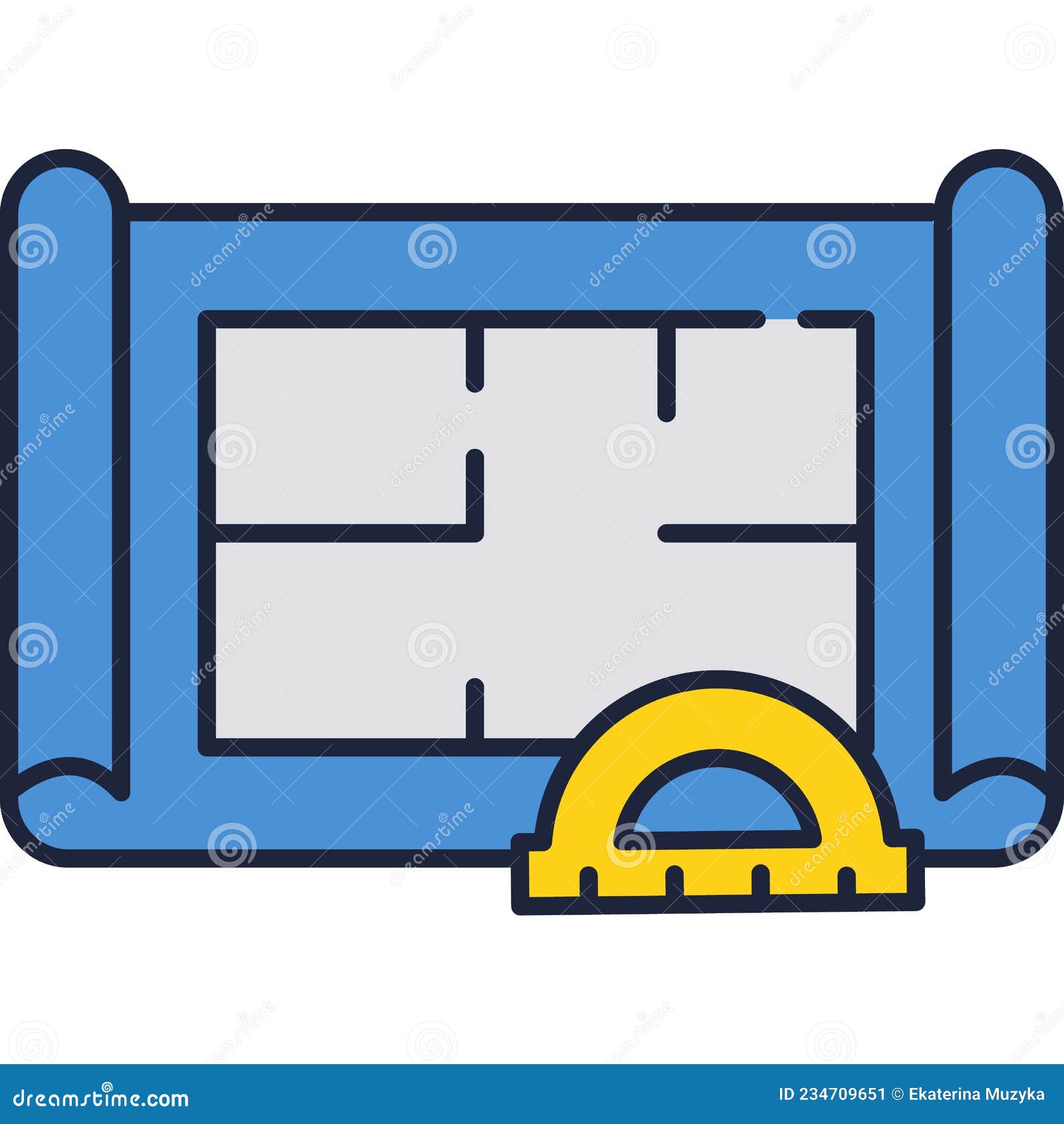 Blueprint Plan Icon House Architecture Flat Vector Stock Vector ...