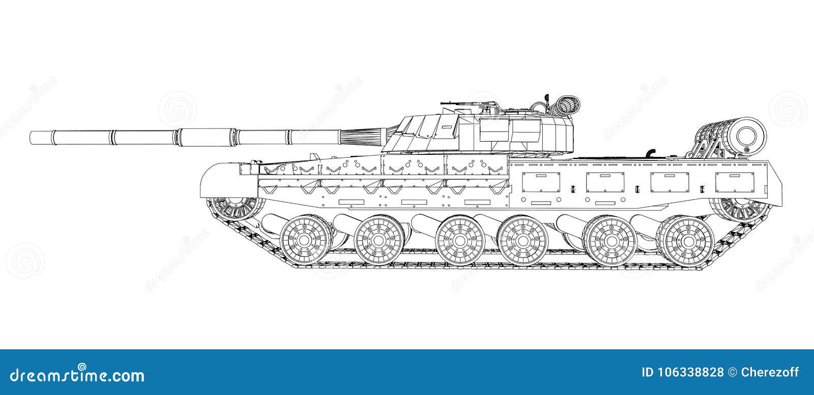 Blueprint of Realistic Tank Stock Vector - Illustration of defense ...