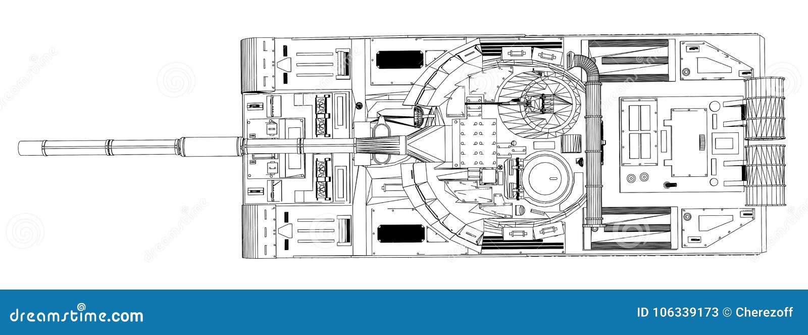 Blueprint of Realistic Tank Stock Vector - Illustration of combat ...
