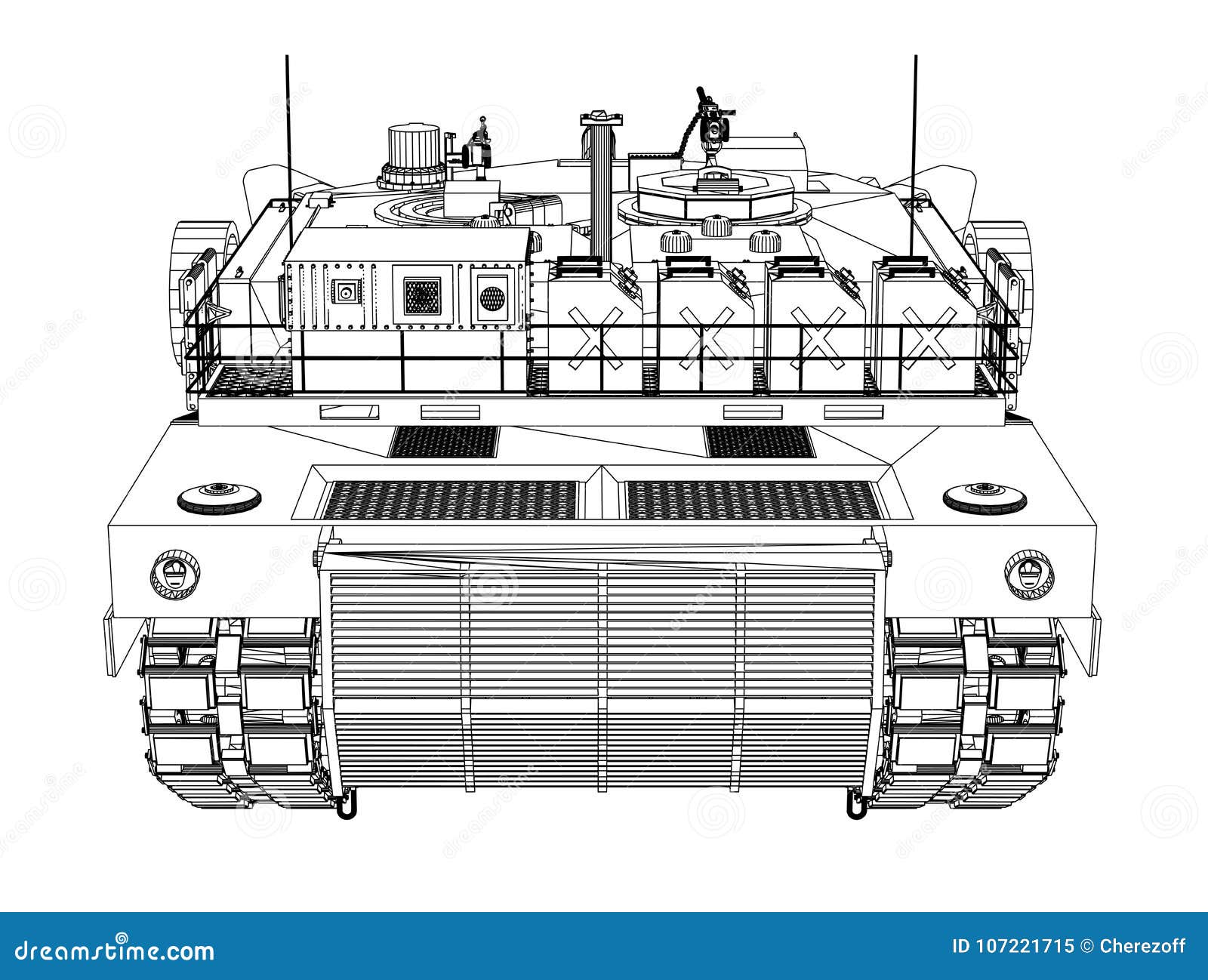 Blueprint of Realistic Tank Stock Vector - Illustration of cannon ...
