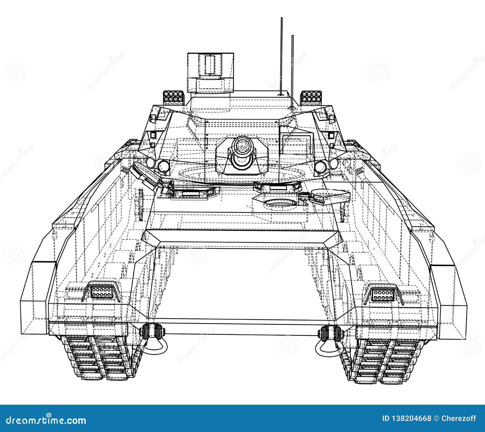 Blueprint of Realistic Tank Stock Vector - Illustration of design ...