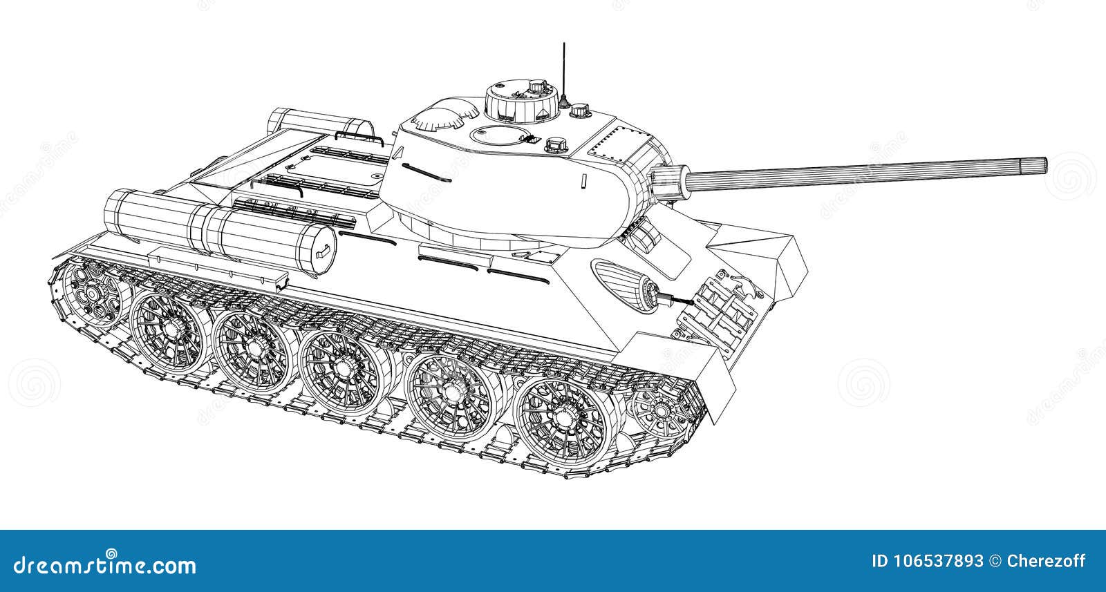 Blueprint of Realistic Tank Stock Vector - Illustration of industry ...
