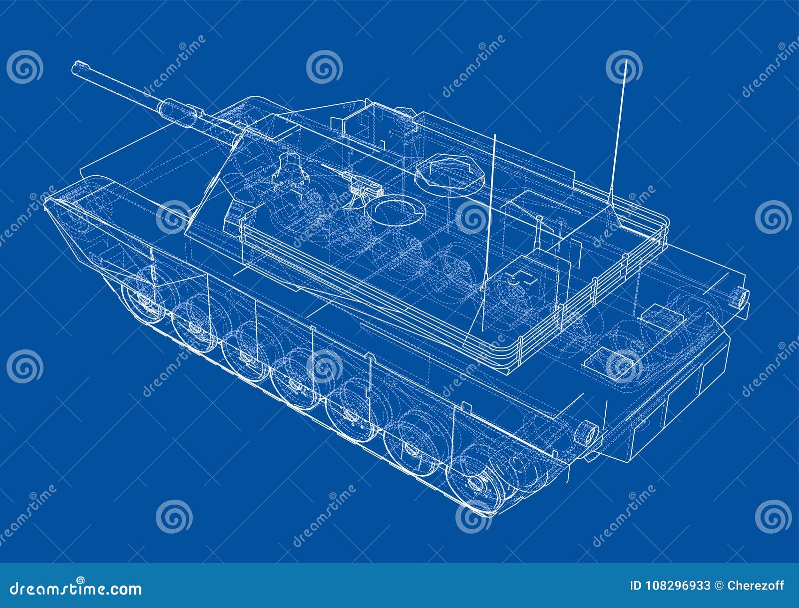Blueprint Of Realistic Tank Royalty-Free Illustration | CartoonDealer ...