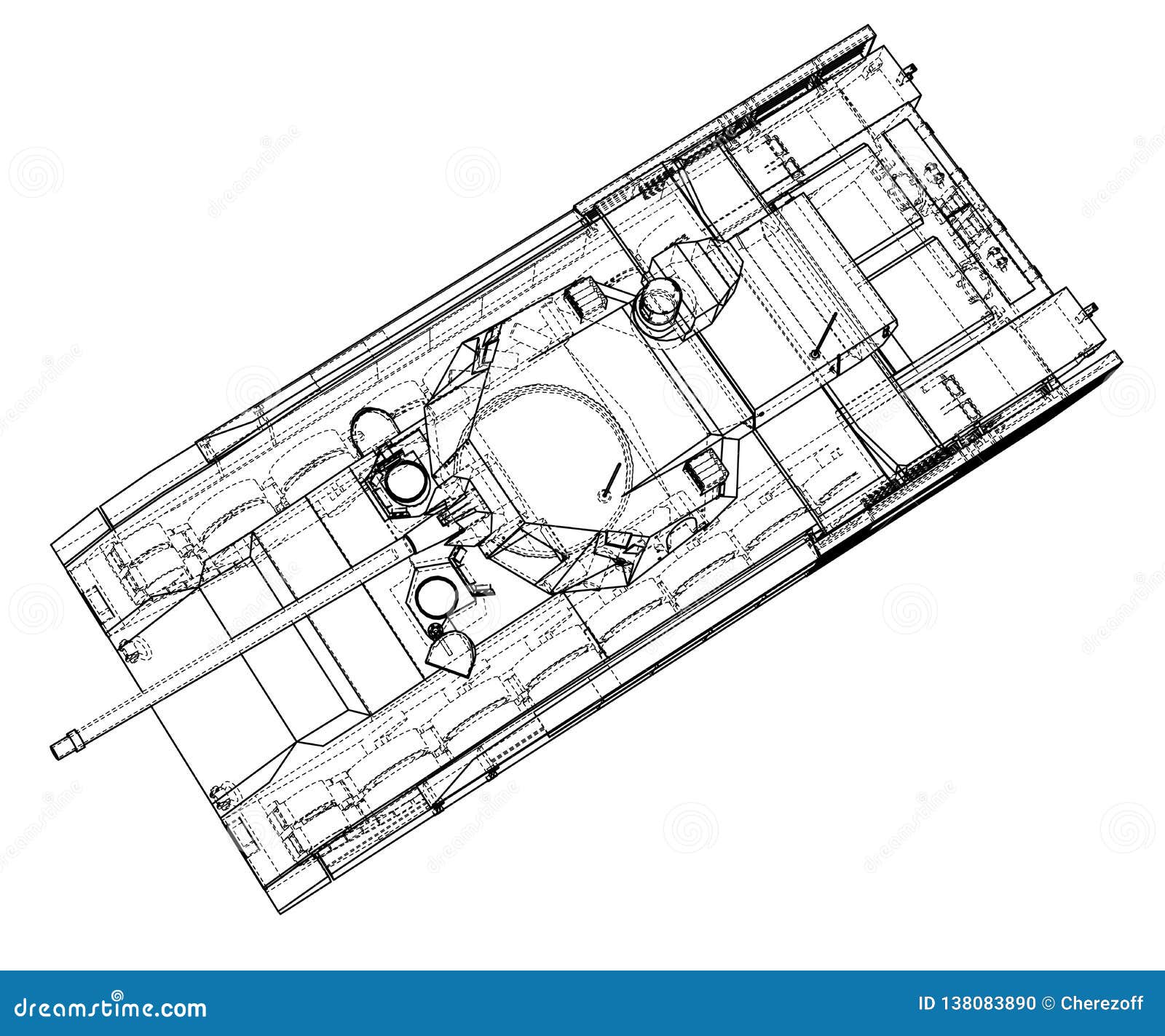 Blueprint of Realistic Tank Stock Vector - Illustration of armor, heavy ...