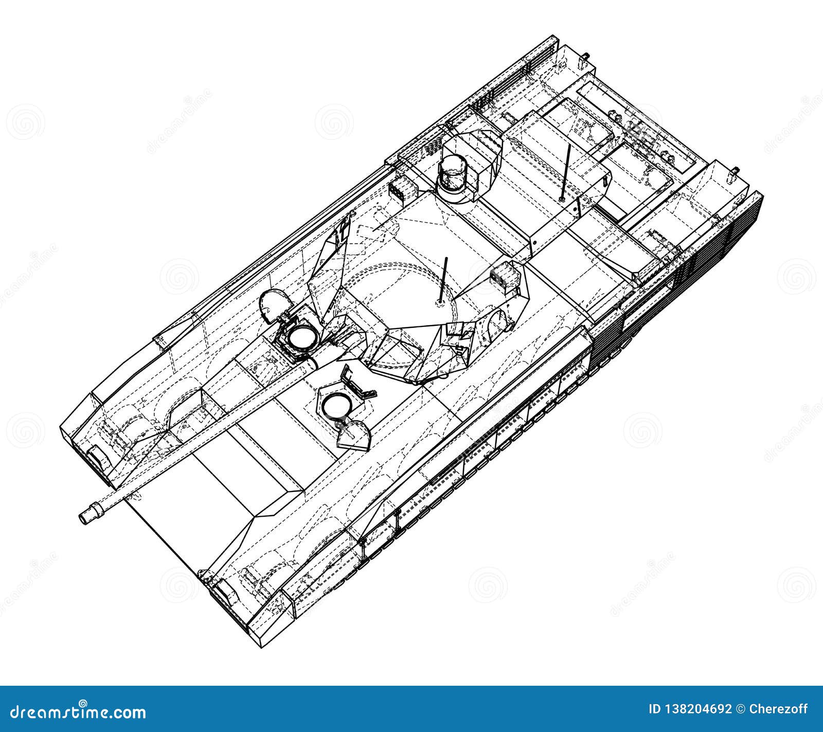 Blueprint of Realistic Tank Stock Vector - Illustration of armour, army ...