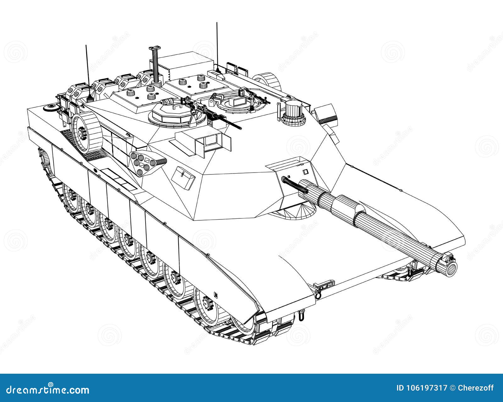 Blueprint of Realistic Tank Stock Vector - Illustration of engine ...