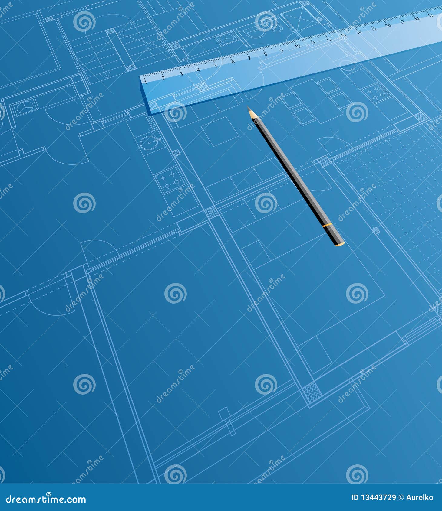 Blueprint ruler stock vector. Illustration of documentation - 13443729