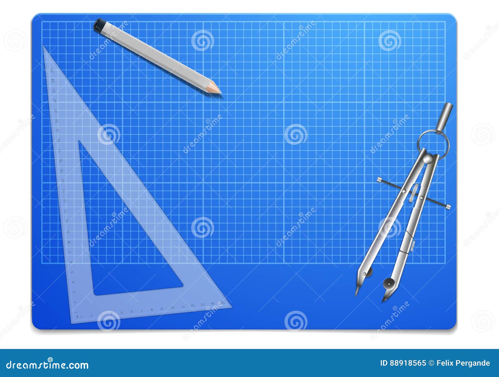 Blueprint Ruler Compass stock illustration. Illustration of designer ...