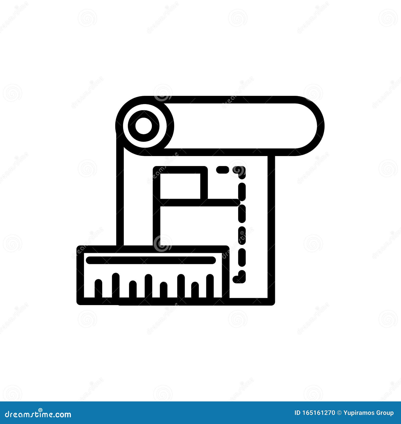 Blueprint Ruler Design Architecture Icon Line Style Stock Vector ...