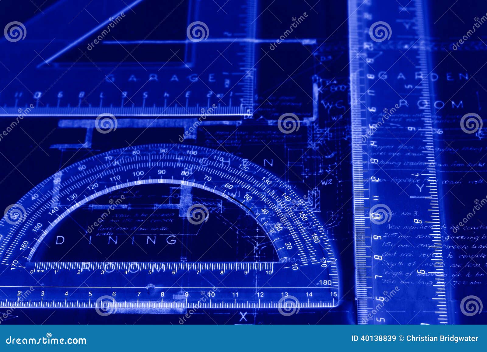 Blueprint ruler a stock image. Image of house, architecture - 40138839