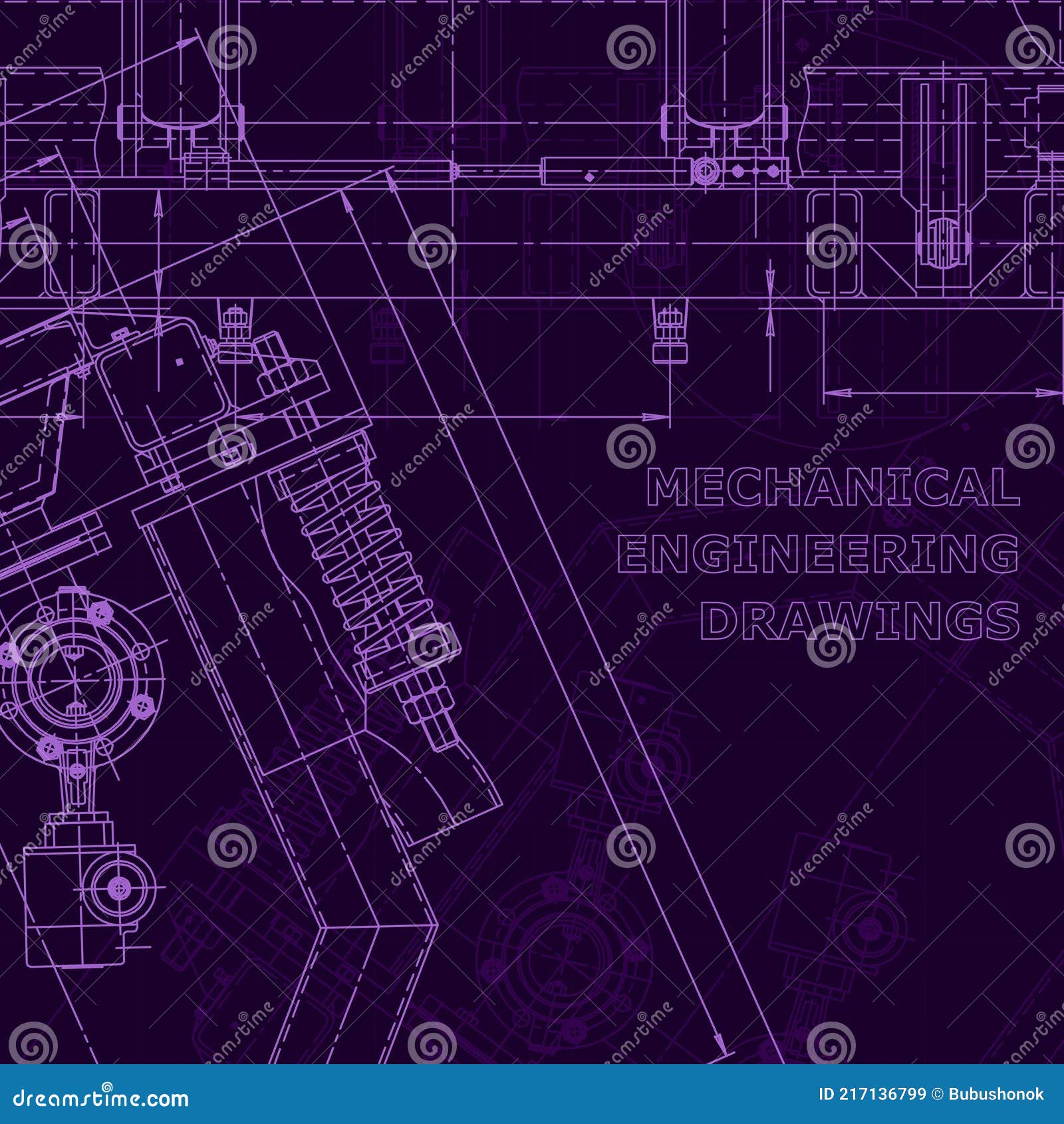 Vector Engineering Illustration. Cover, Flyer. Purple Cyberspace Stock ...