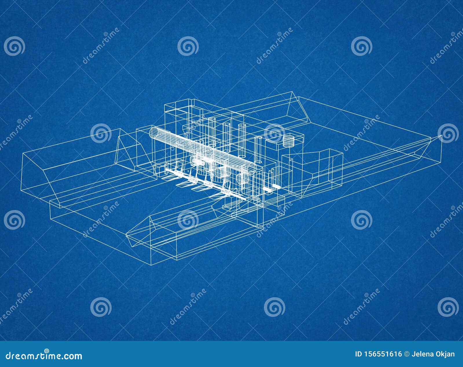 Blueprint stock illustration. Illustration of business - 156551616