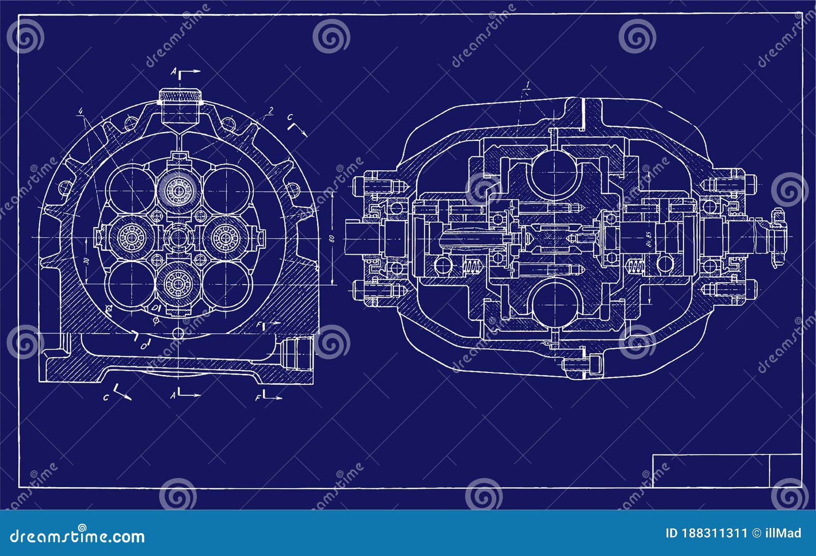 Blueprint, Sketch. stock vector. Illustration of banner - 188311311