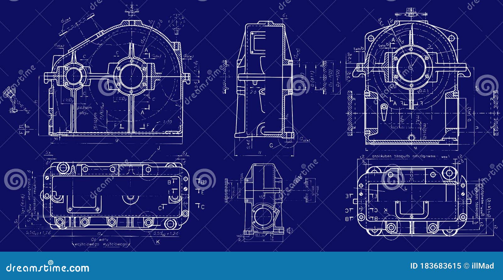 Blueprint, Sketch. Vector Engineering Illustration. Stock Vector ...