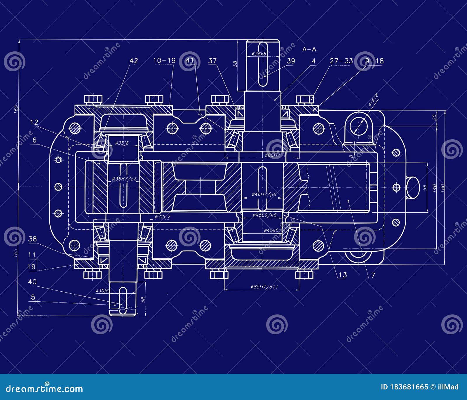 Blueprint, Sketch. Vector Engineering Illustration. Stock Vector ...