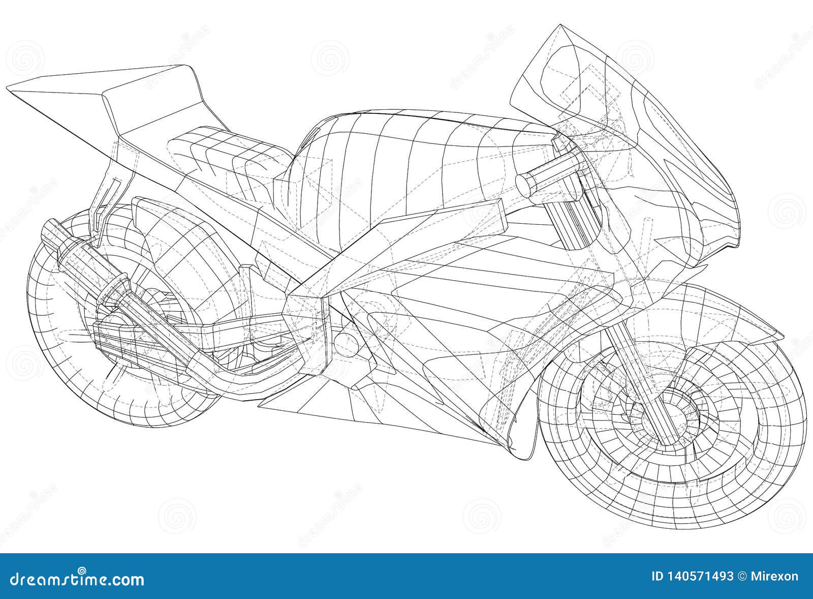 Blueprint Sport Bike. EPS10 Format Stock Vector - Illustration of ...