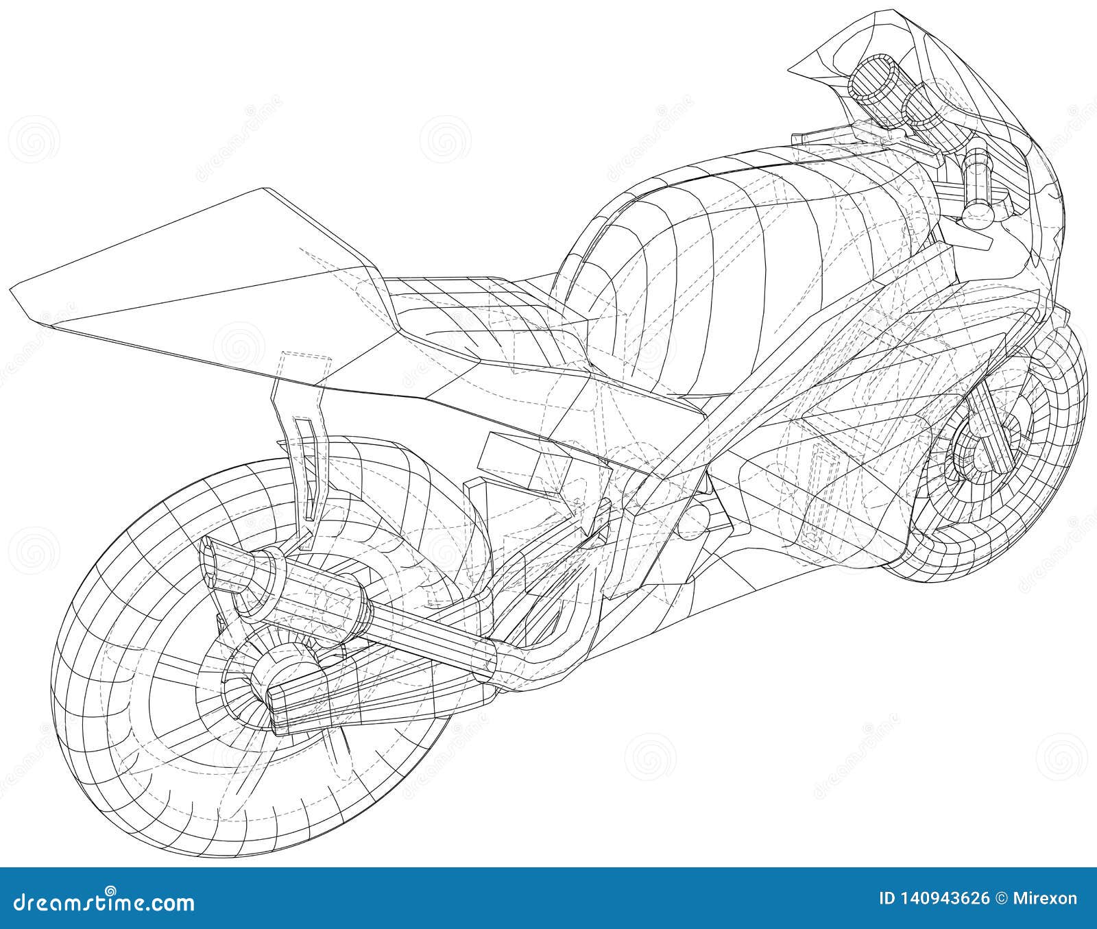 Blueprint Sport Bike. EPS10 Format Stock Vector - Illustration of fast ...