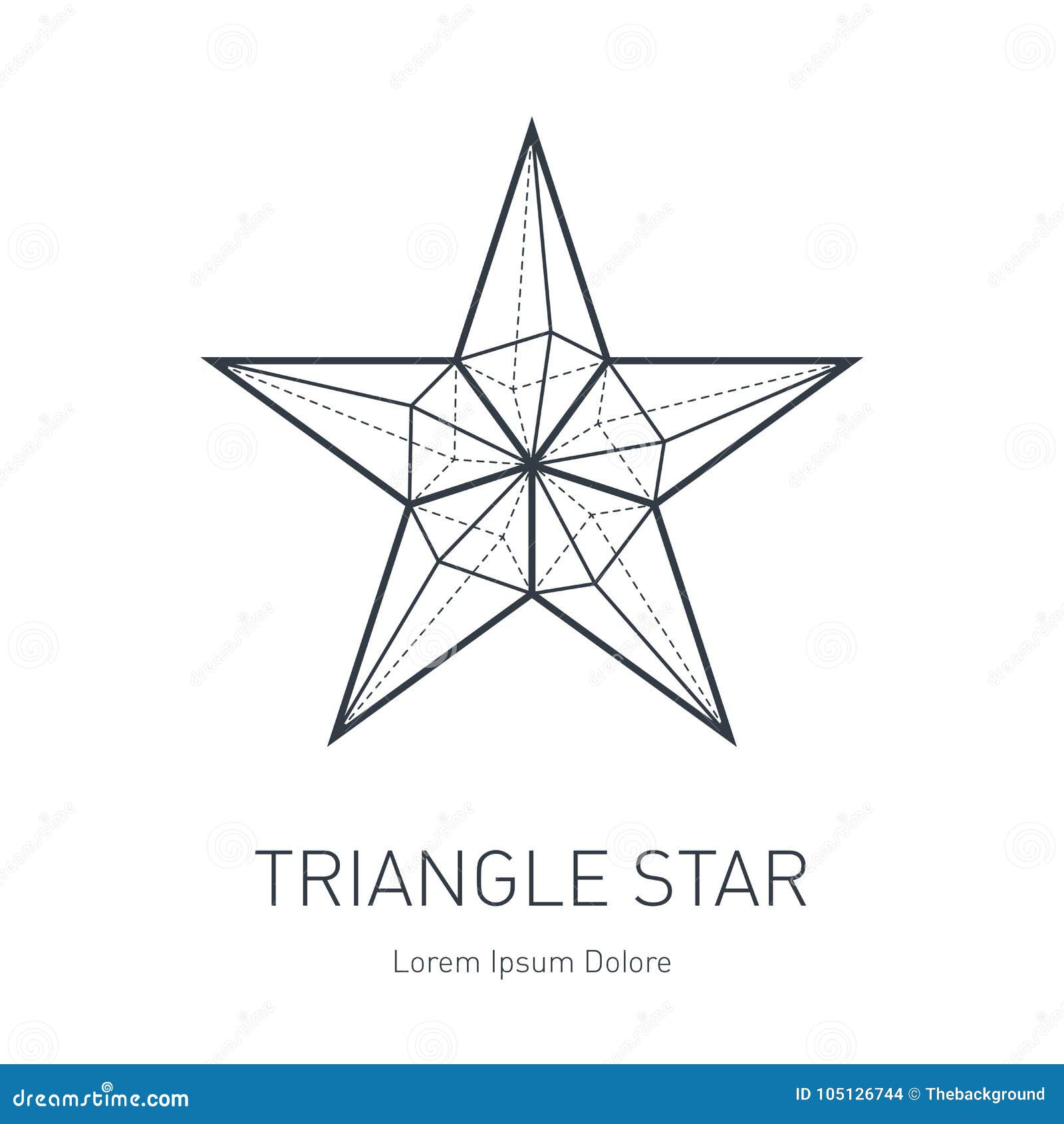 Blueprint of Star. Design Element with Triangles and Rhombus. Vector ...