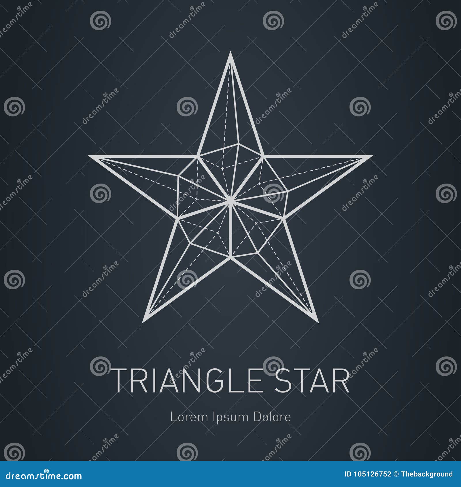 Blueprint of Star. Vector Logo Template. Design Element with Triangles ...