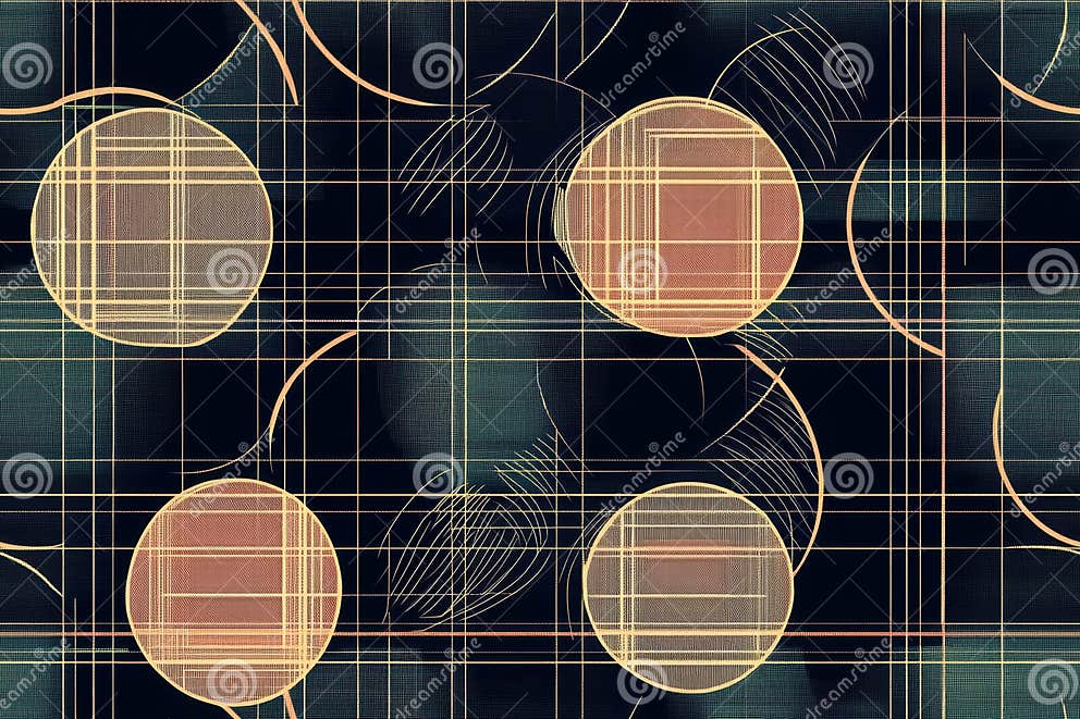 A Blueprint-style Pattern with Thin Grids and Intersecting Circles ...