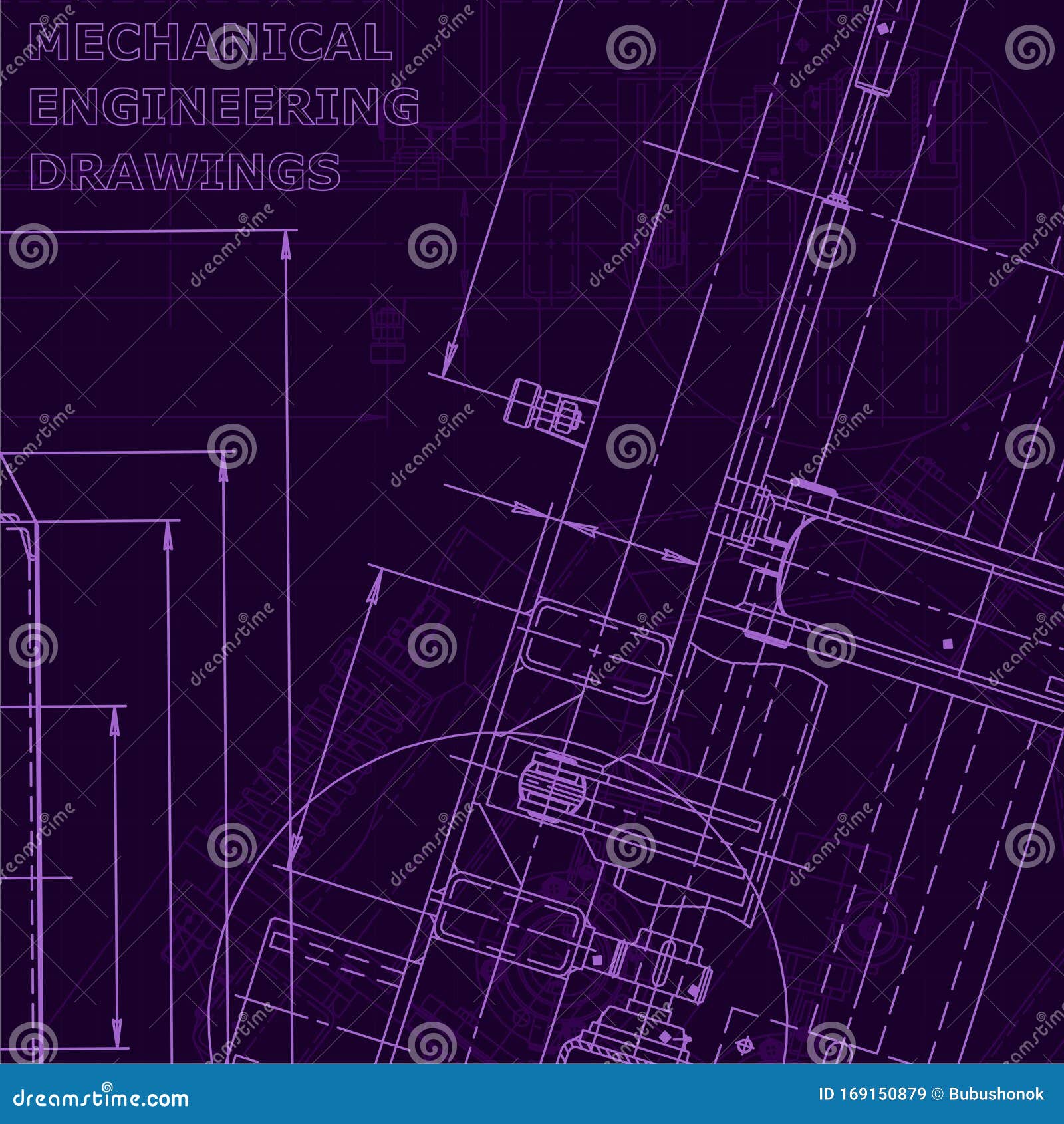 Vector Engineering Illustration. Cover, Flyer. Purple Cyberspace Stock ...