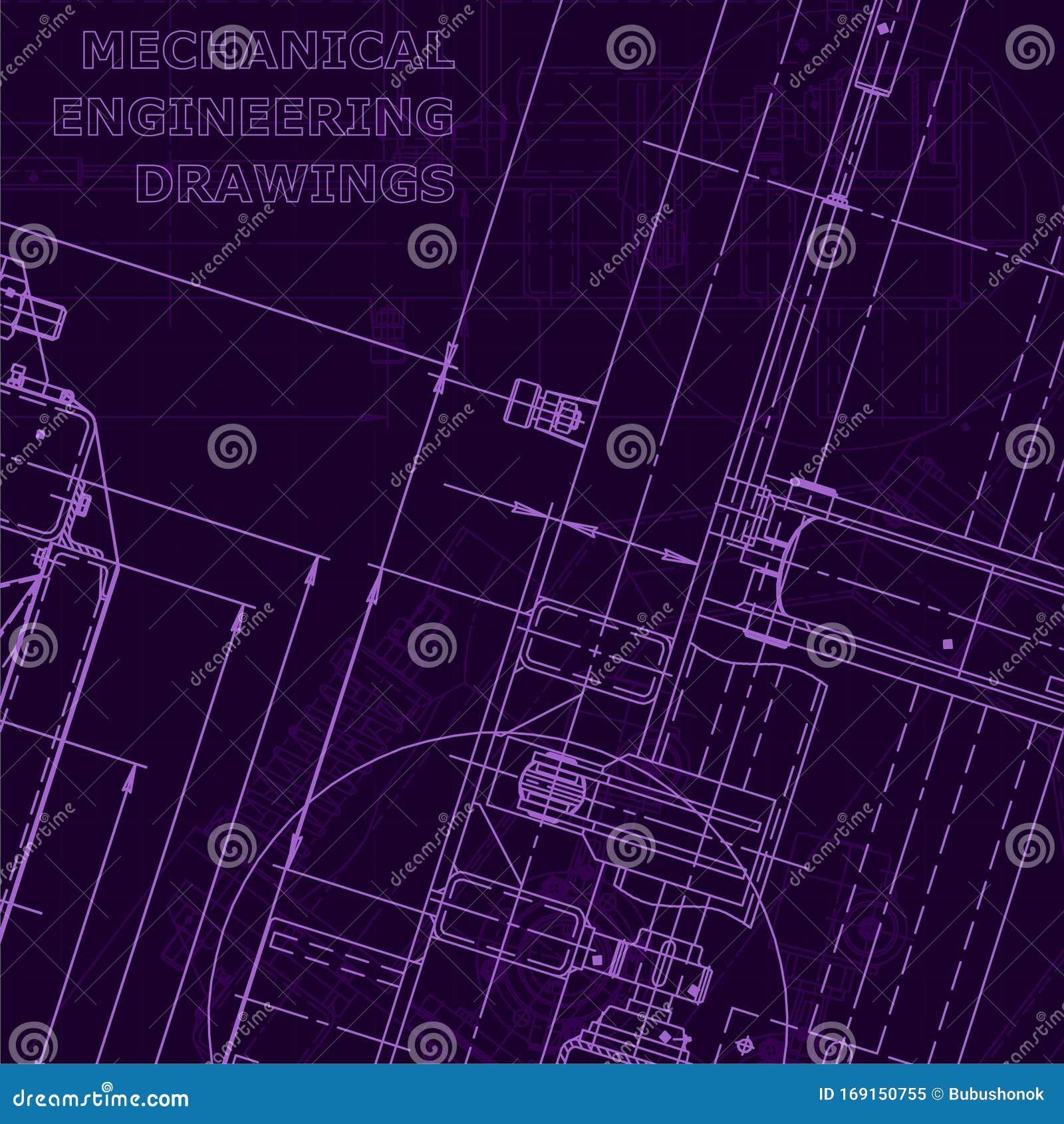 Vector Engineering Illustration. Cover, Flyer. Purple Cyberspace Stock ...