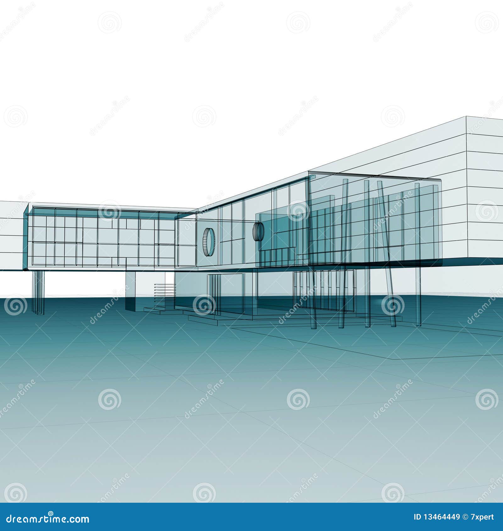 Blueprint on white stock illustration. Illustration of contemporary ...