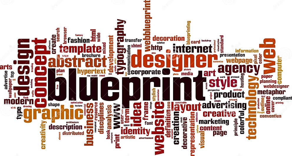 Blueprint word cloud stock vector. Illustration of representation ...