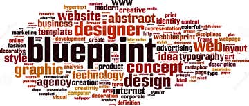 Blueprint word cloud stock vector. Illustration of process - 269565325