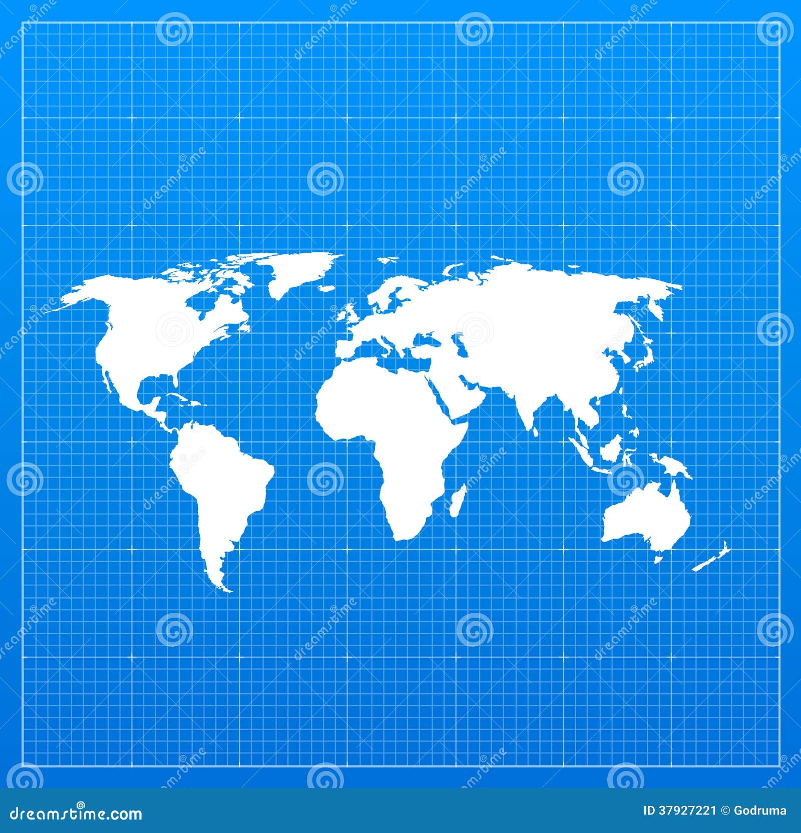 Blueprint world map stock vector. Illustration of grid - 37927221