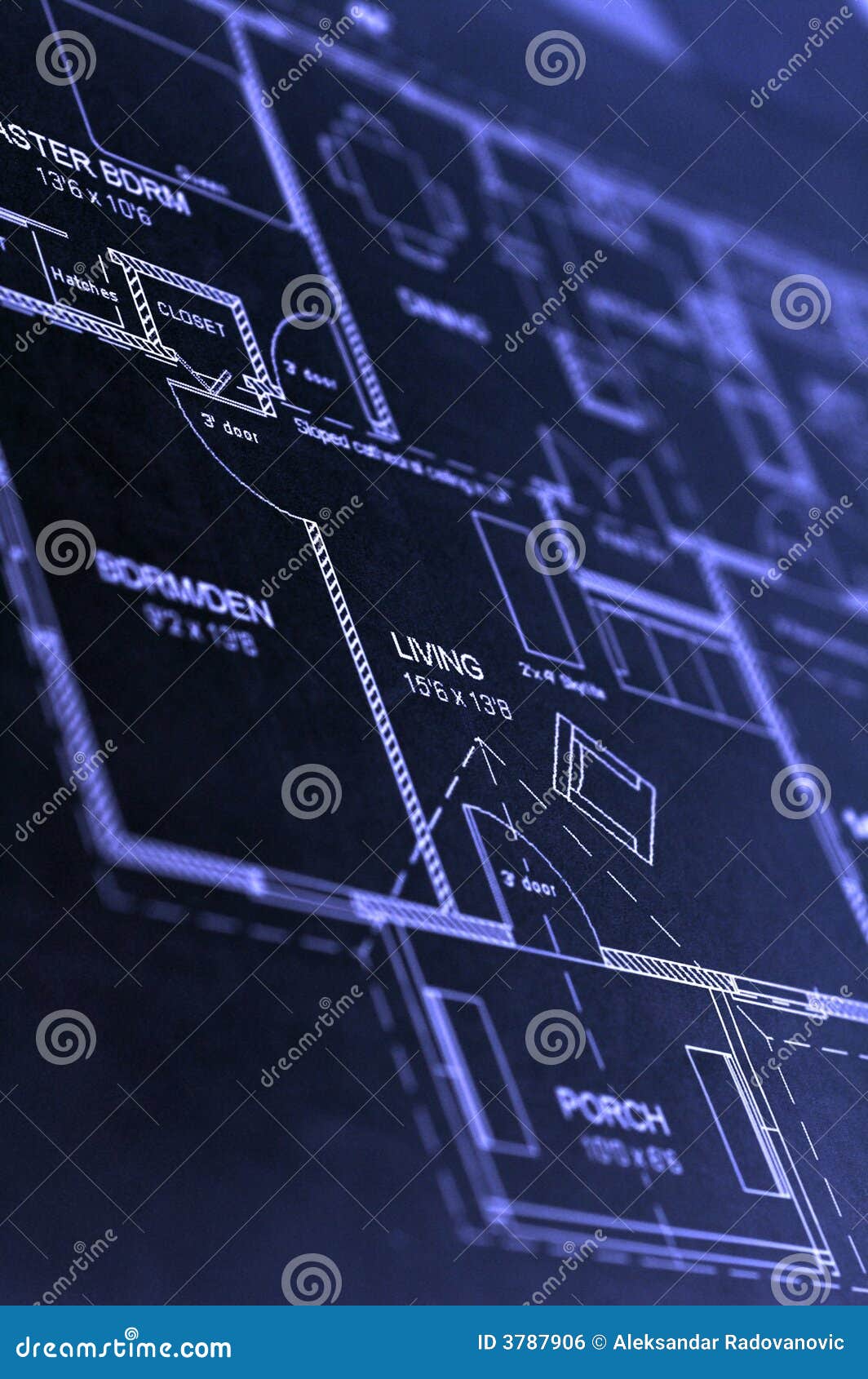 Blueprints stock photo. Image of remodel, schematic, project - 3787906