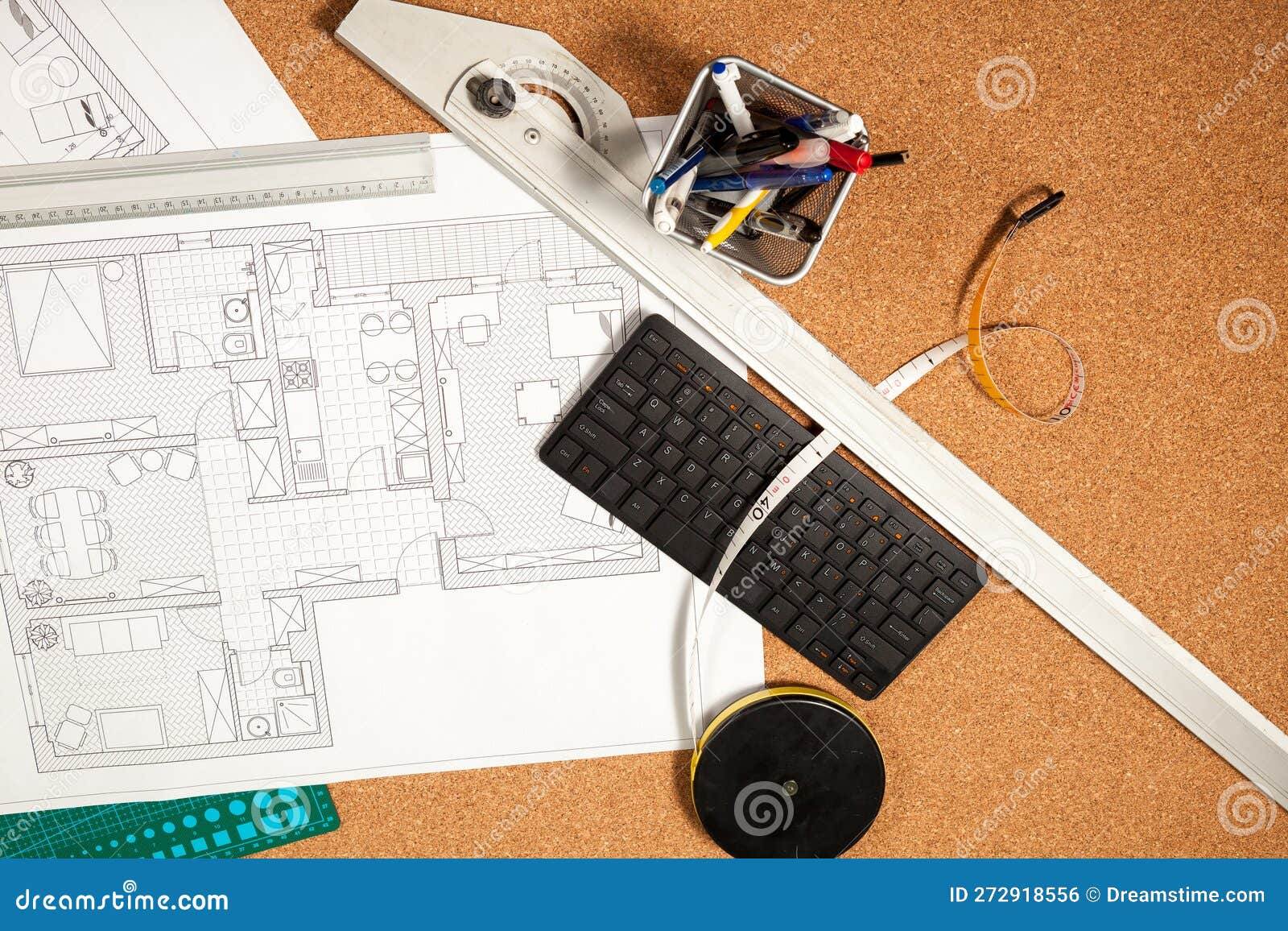 Blueprints on an Architect Table Stock Photo - Image of white, working ...