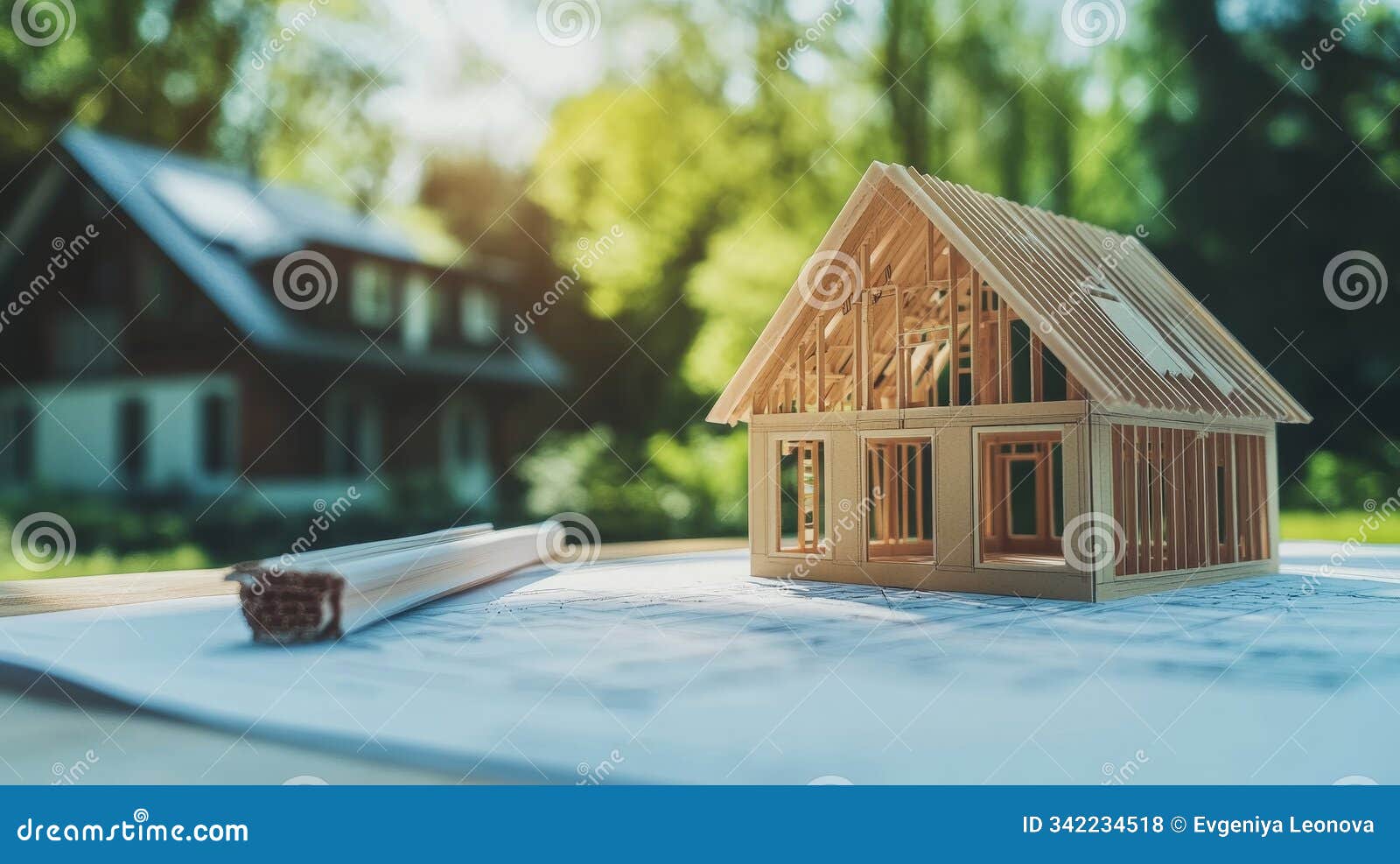 Blueprints and Construction Site Illustrate Strategic Planning and ...