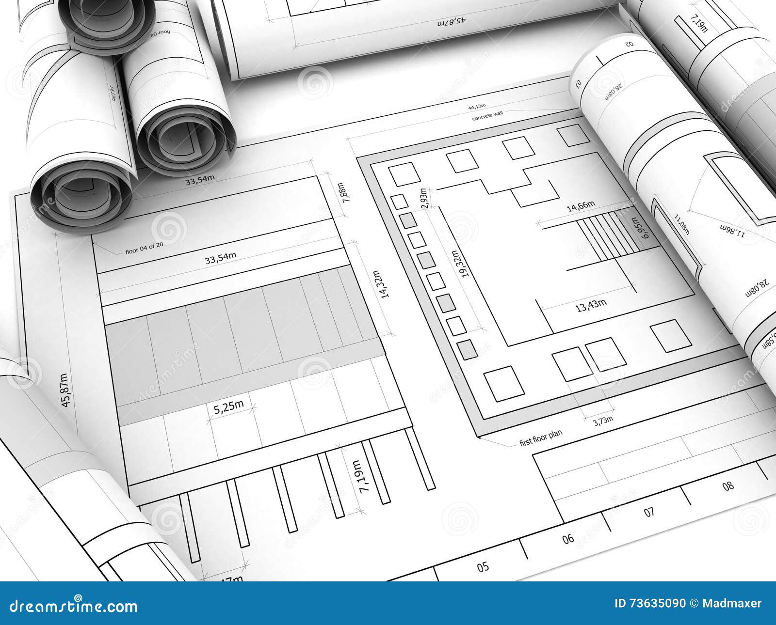 Blueprints Background Cartoon Vector | CartoonDealer.com #2027807