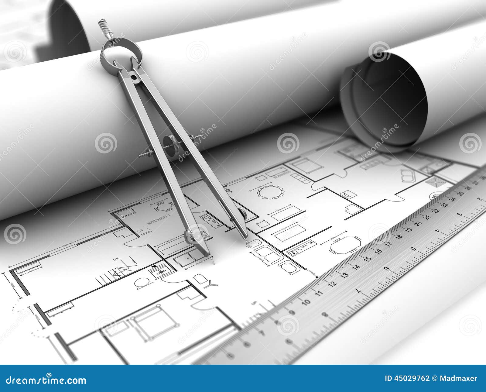 Blueprints stock illustration. Illustration of measurement - 45029762