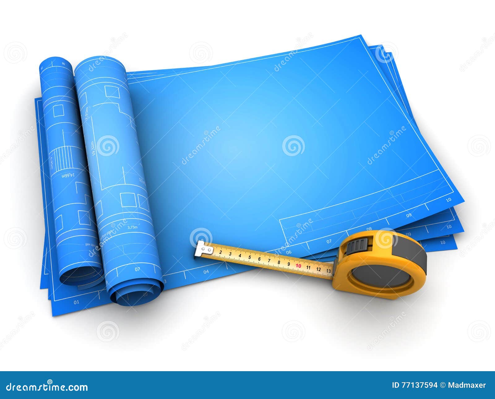 Rolled Blueprints Royalty-Free Cartoon | CartoonDealer.com #19787447