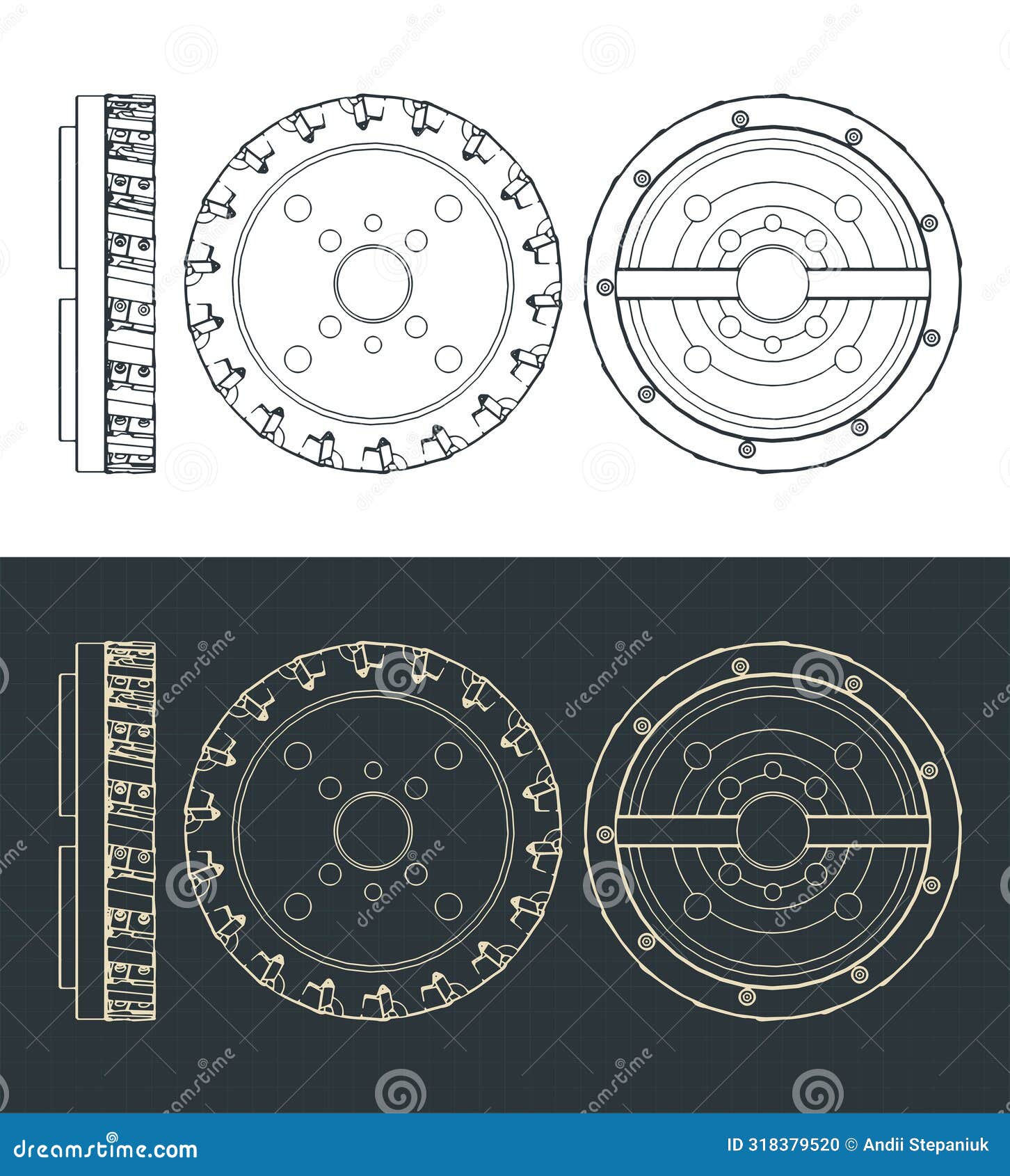 Disc Mill Cutter Isometric Drawings Cartoon Vector | CartoonDealer.com ...