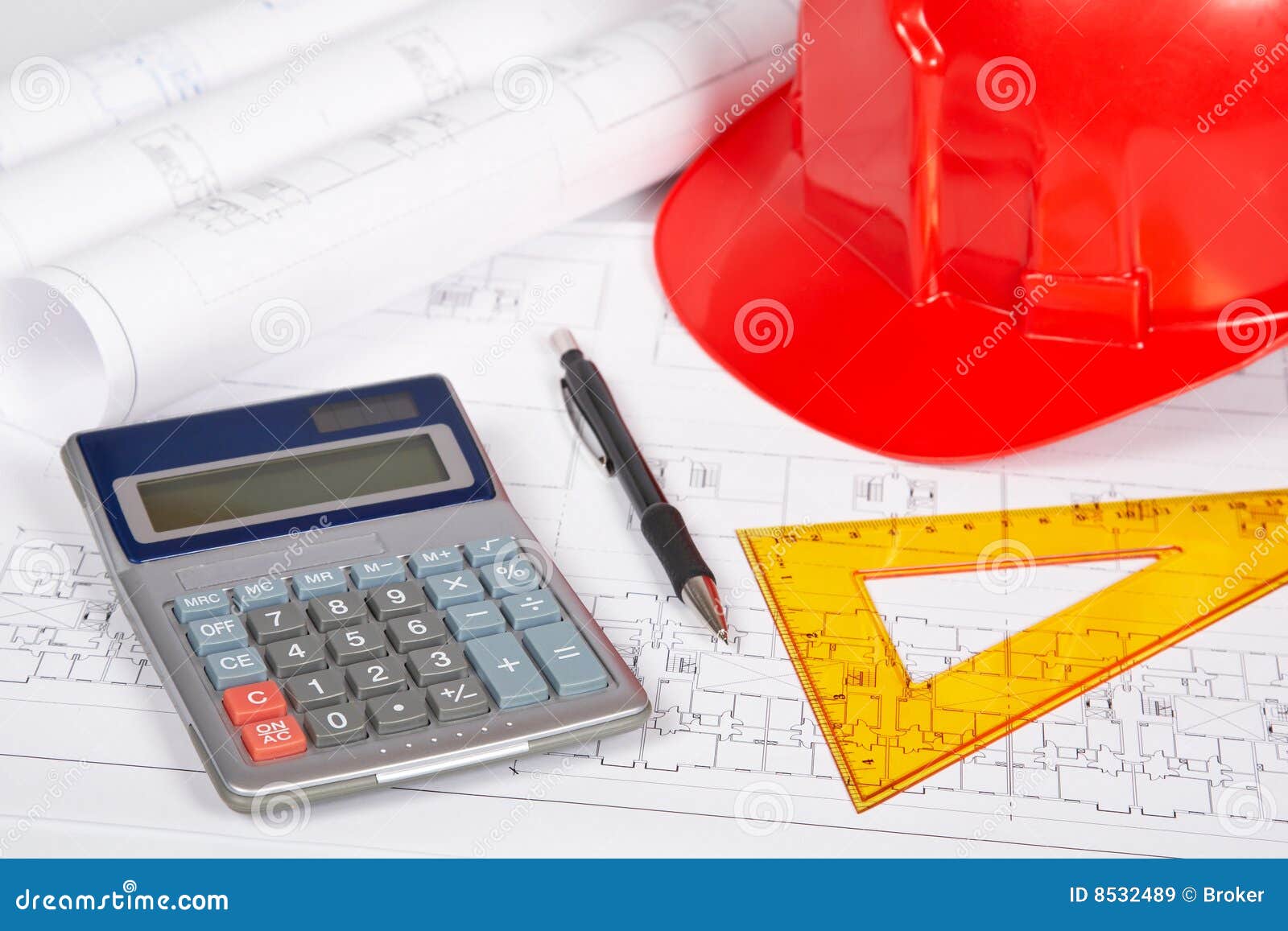 Blueprints and Drawing Tools Stock Image - Image of equipment, design ...