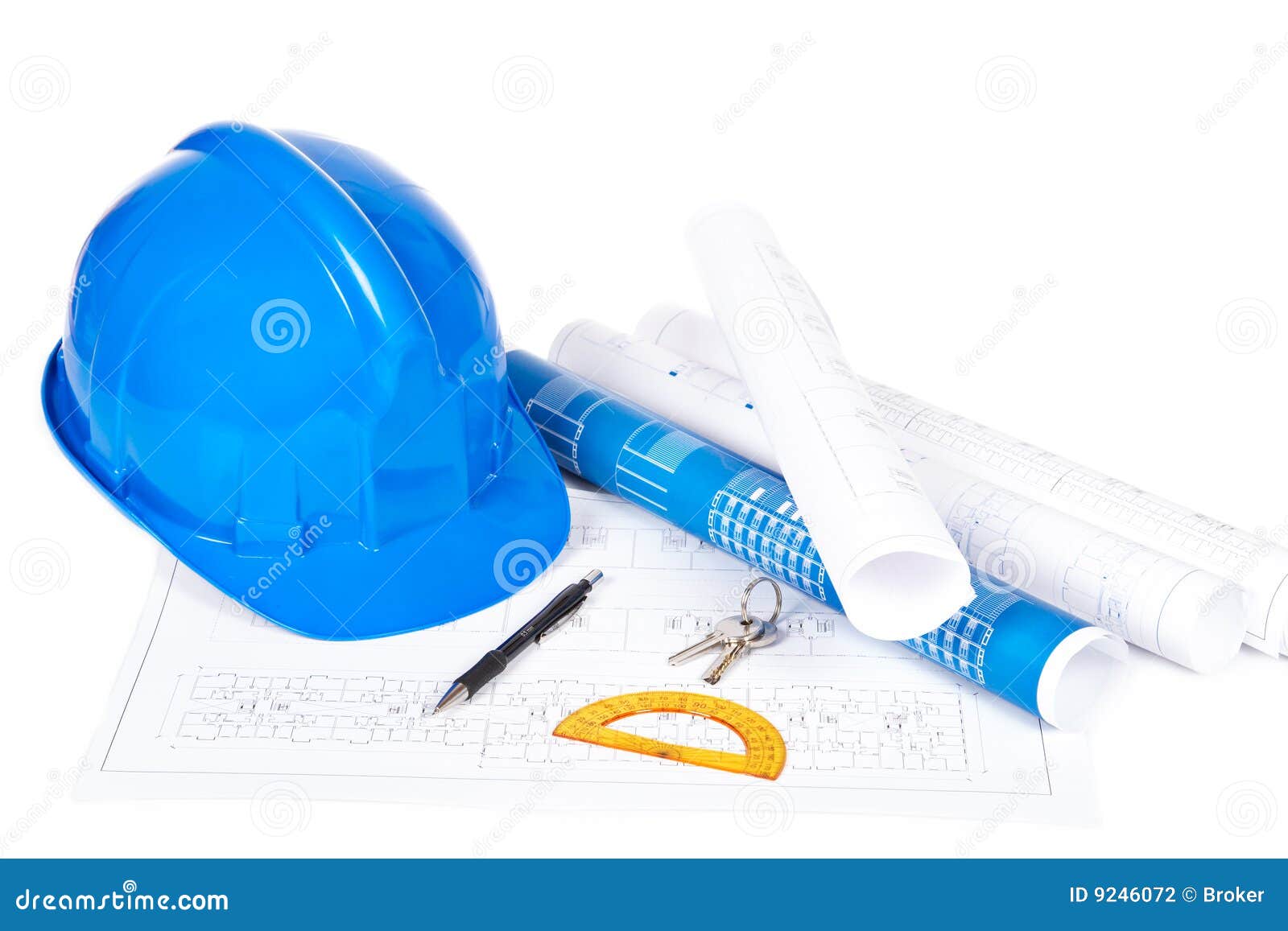 Blueprints and Drawing Tools Stock Photo - Image of dwelling, house ...