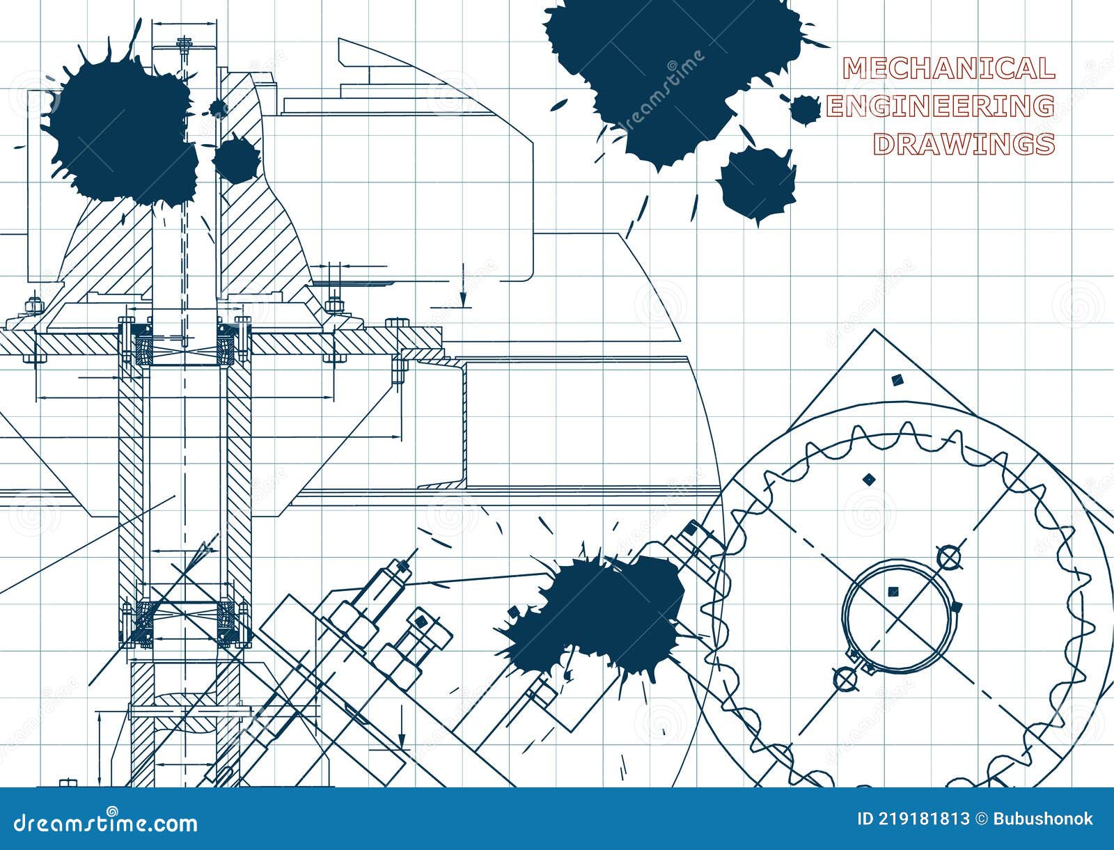 Blueprints. Engineering Backgrounds. Draft. Ink. Blots Stock Vector ...