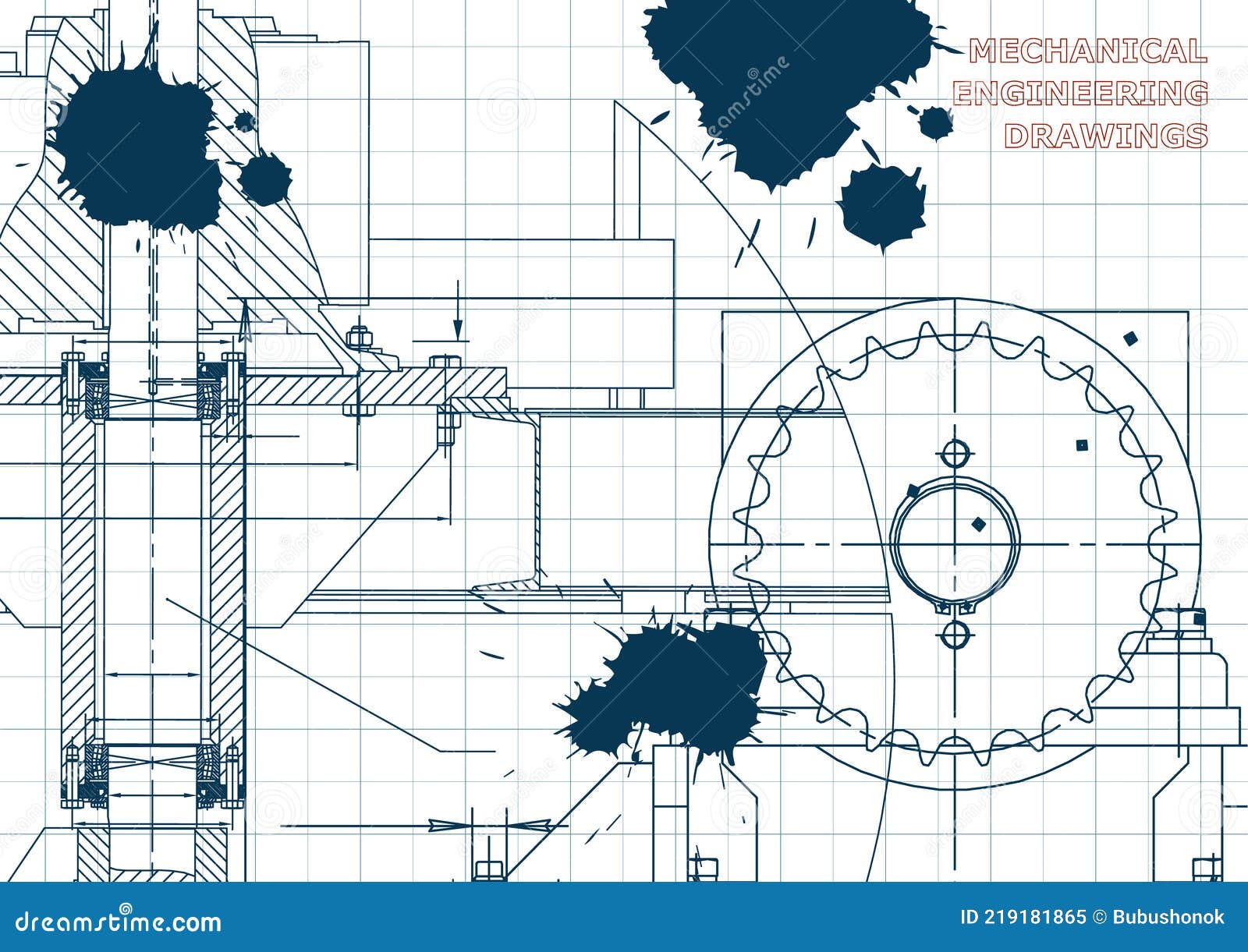 Blueprints. Engineering Backgrounds. Draft. Ink. Blots Stock Vector ...