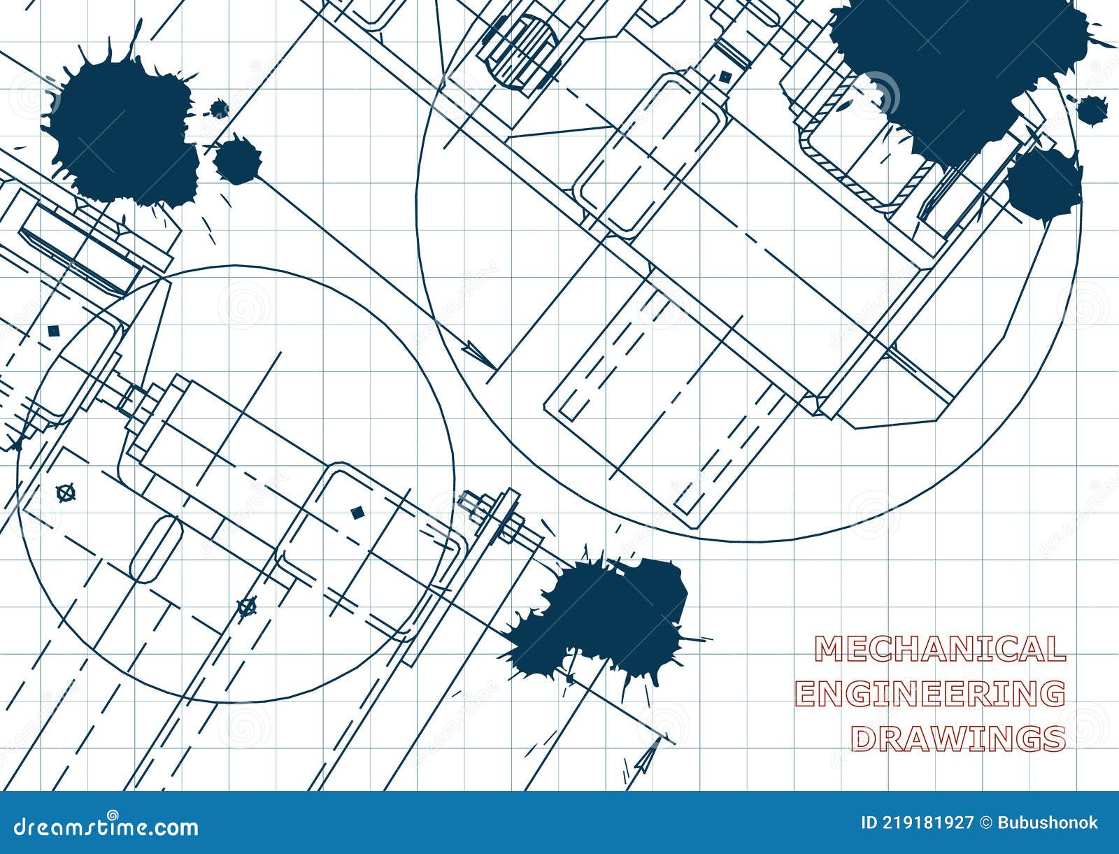 Blueprints. Engineering Backgrounds. Draft. Ink. Blots Stock Vector ...