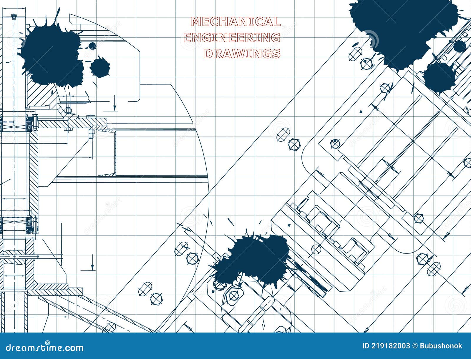 Blueprints. Engineering Backgrounds. Draft. Ink. Blots Stock Vector ...