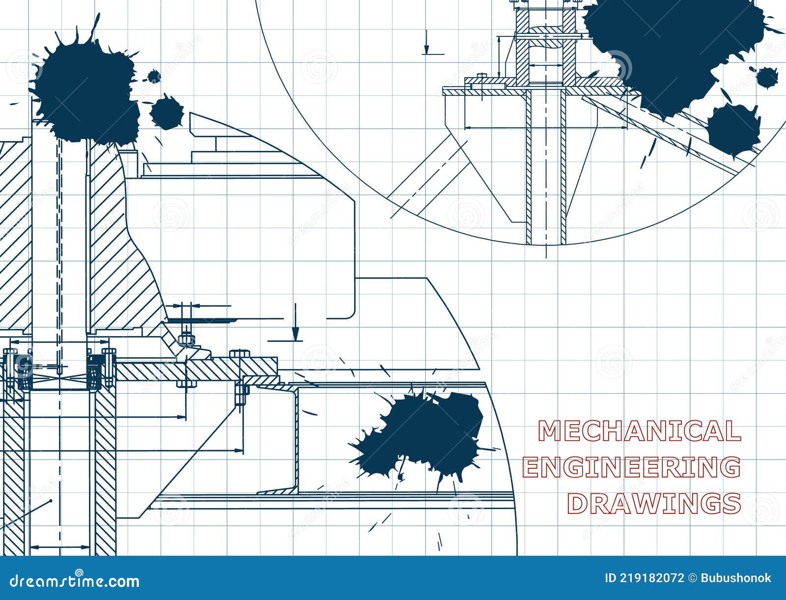 Blueprints. Engineering Backgrounds. Draft. Ink. Blots Stock Vector ...