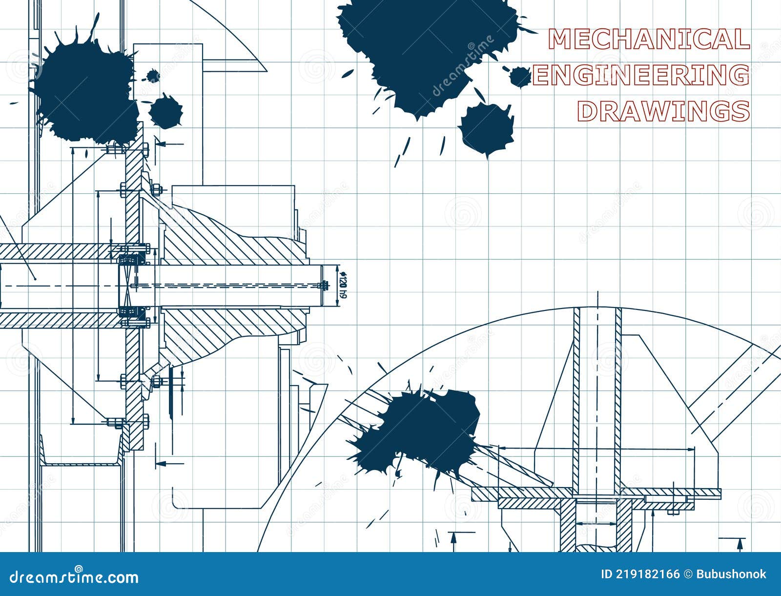 Blueprints. Engineering Backgrounds. Draft. Ink. Blots Stock Vector ...