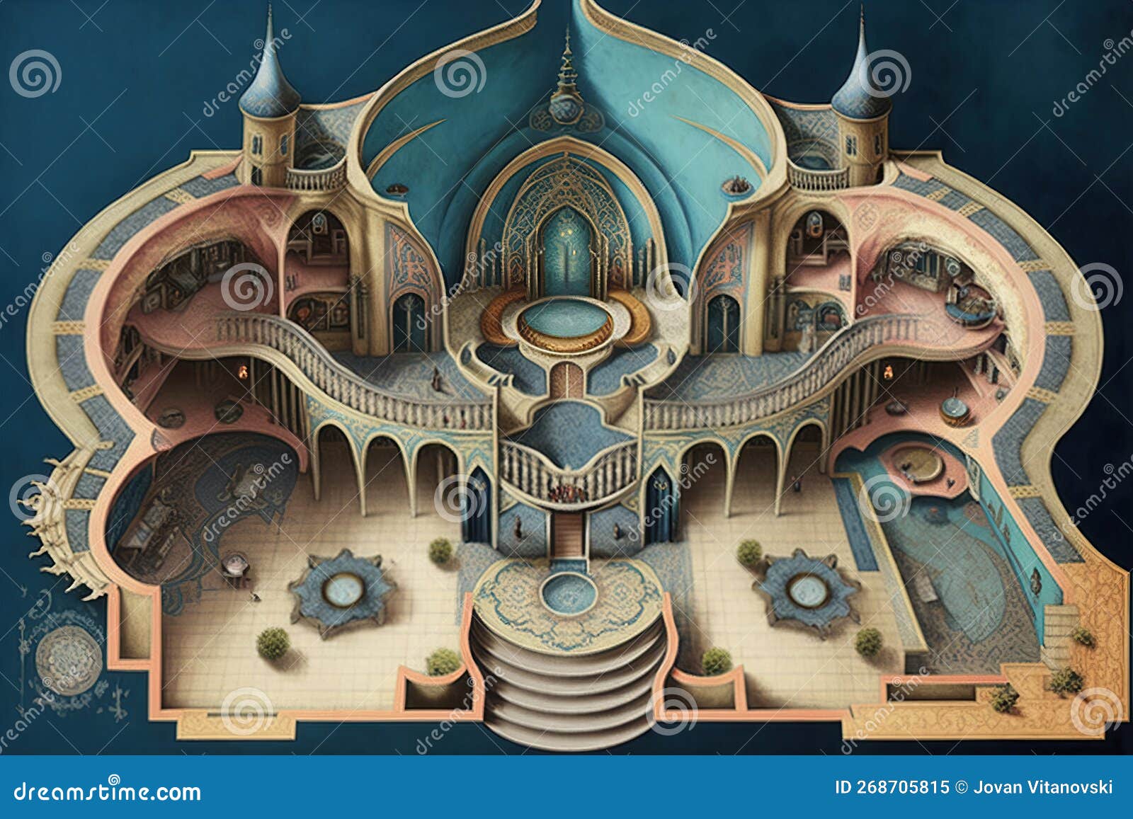 Blueprints Floorplan of Palace Created by Generative AI Stock ...