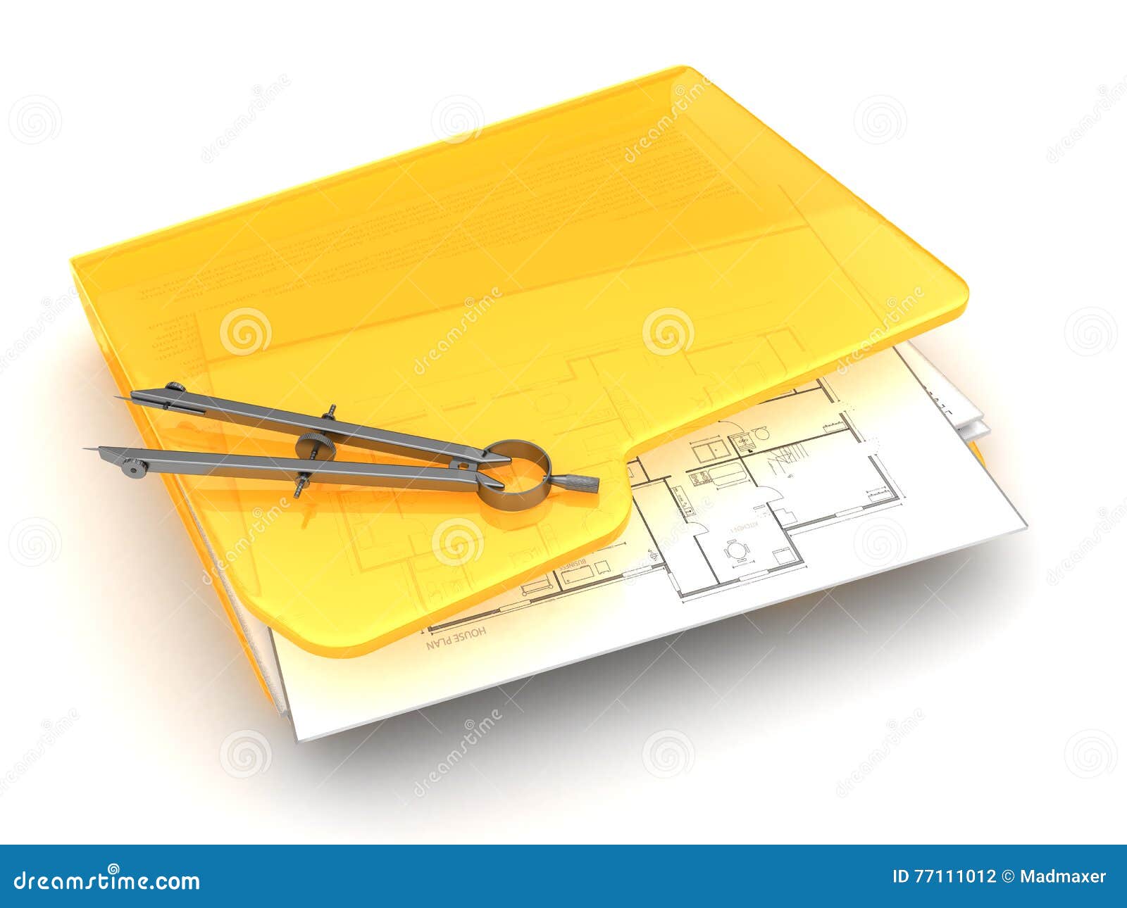 Blueprints folder stock illustration. Illustration of folders - 77111012