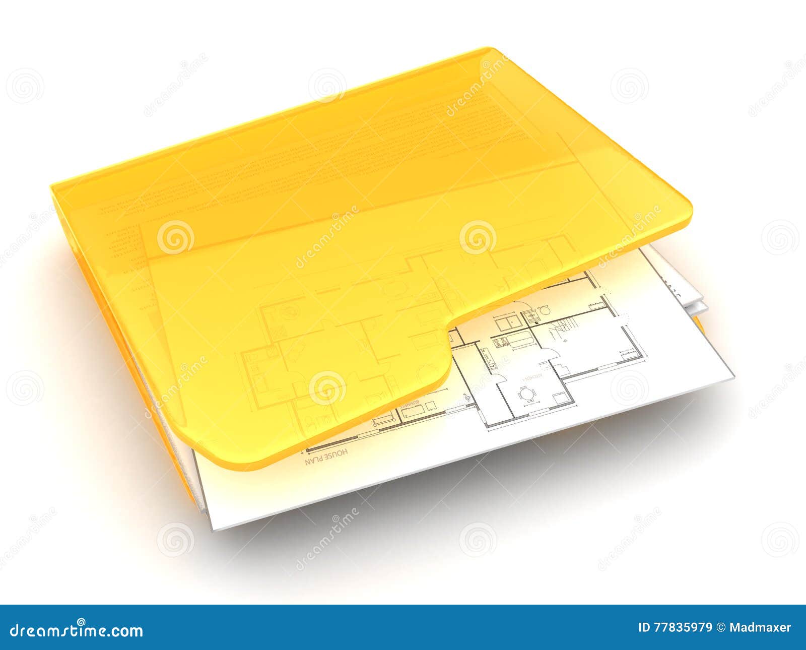 Blueprints folder stock illustration. Illustration of yellow - 77835979
