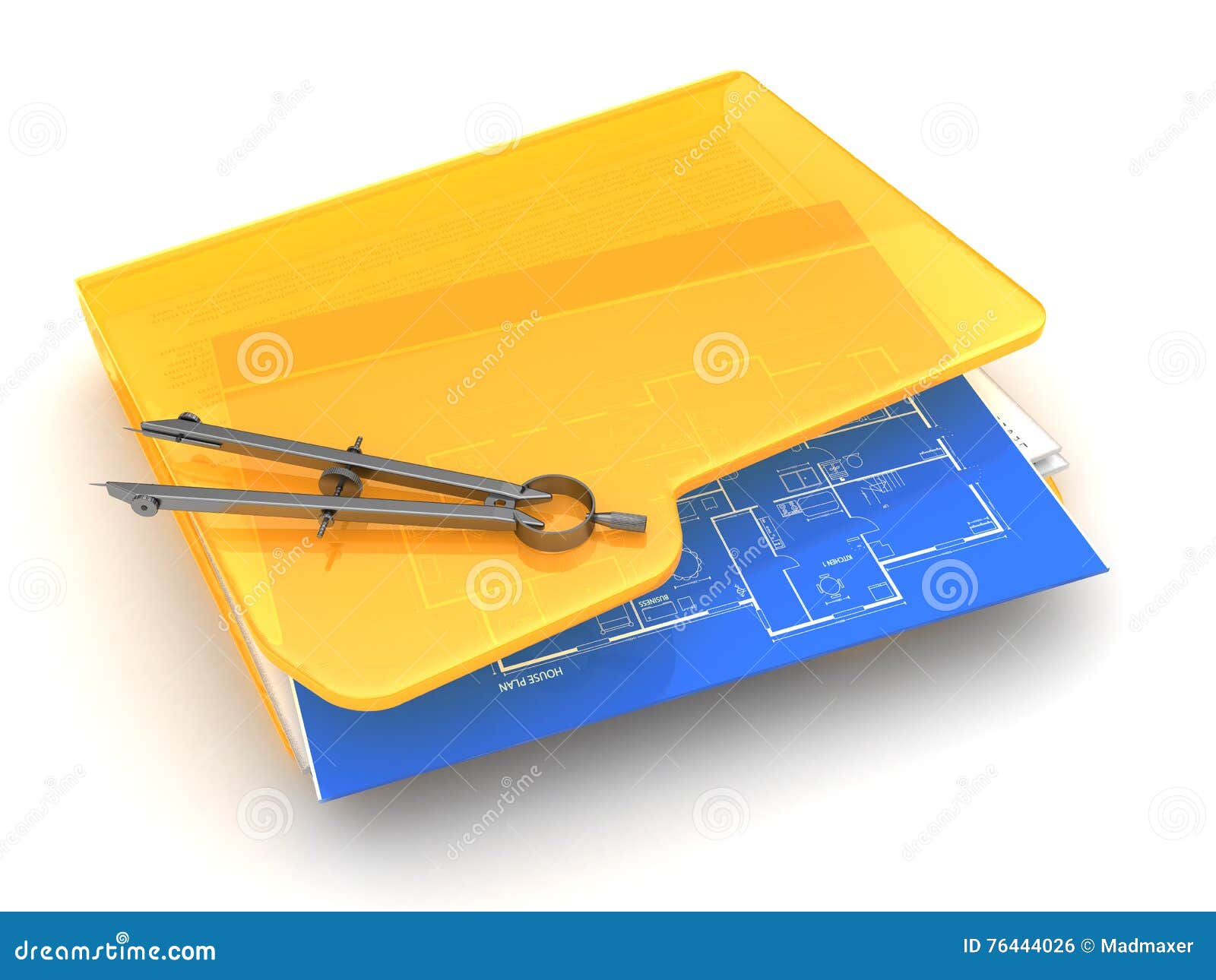 Blueprints folder stock illustration. Illustration of portfolio - 76444026